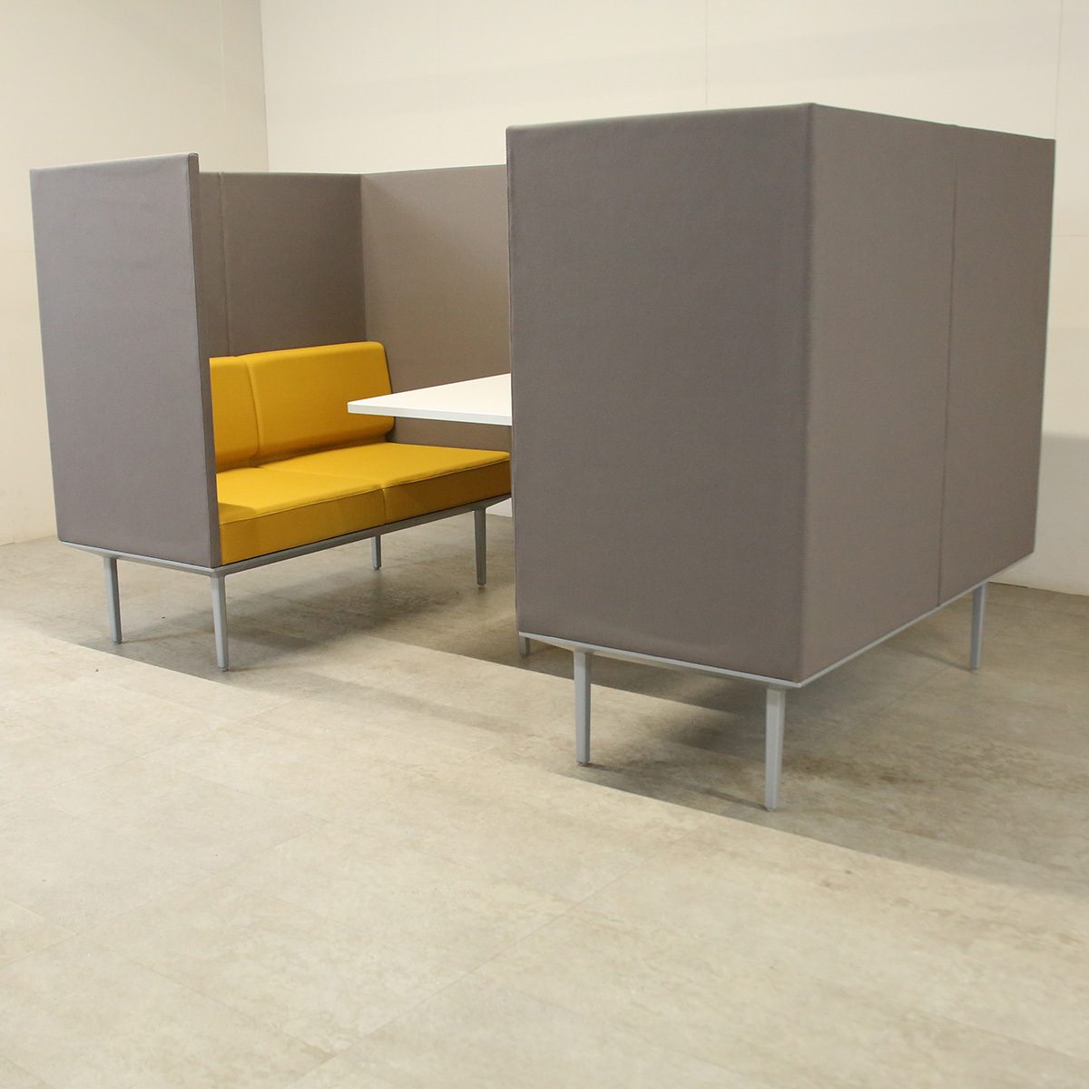 ACTIU Mustard & Grey Seating Booth with Table - LOC123 - LOF Office ...