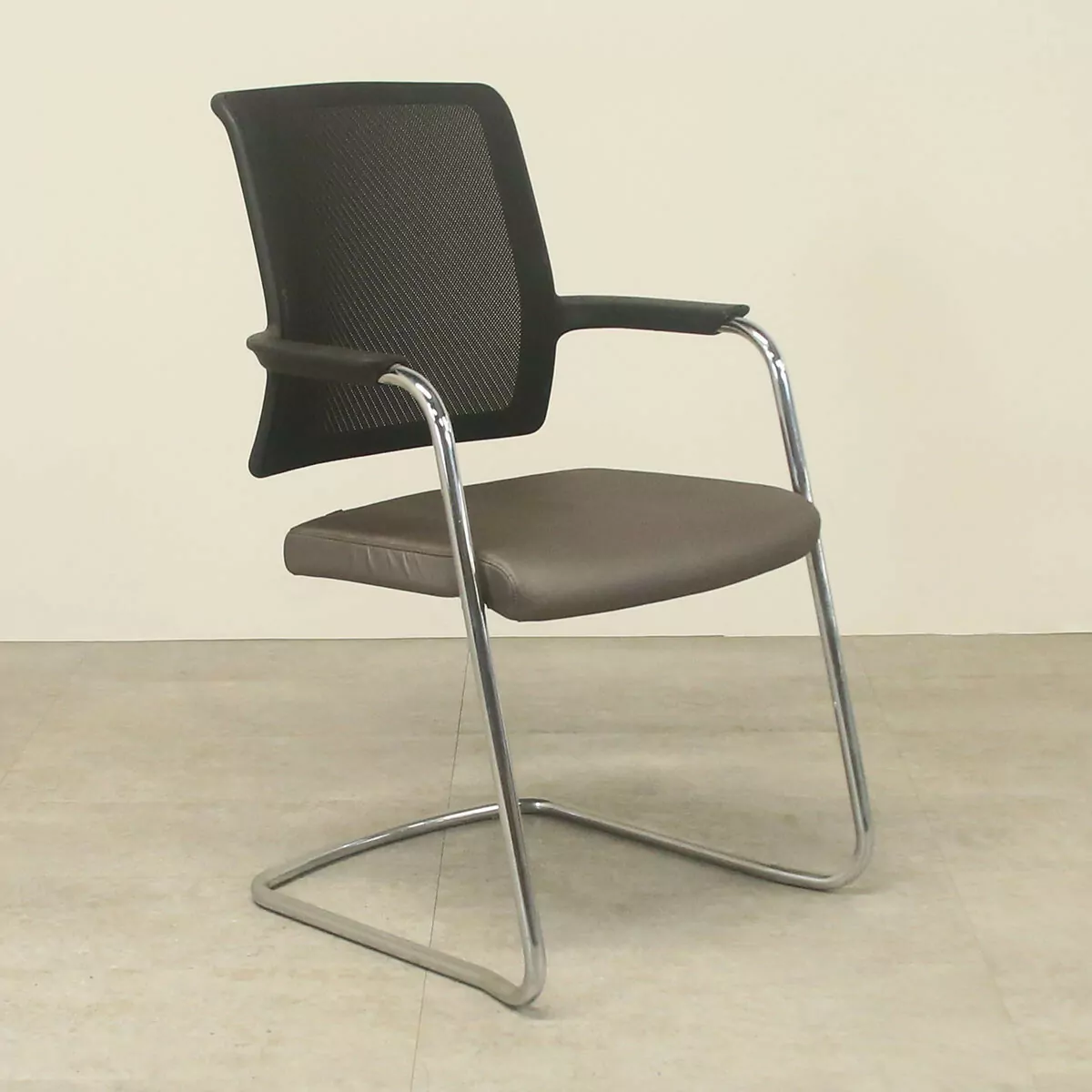 Interstuhl Brown Leather Meeting Chair - LOF Office Furniture